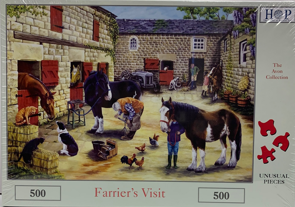 The House of Puzzles Farrier's Visit 500 piece jigsaw – Awen Teifi